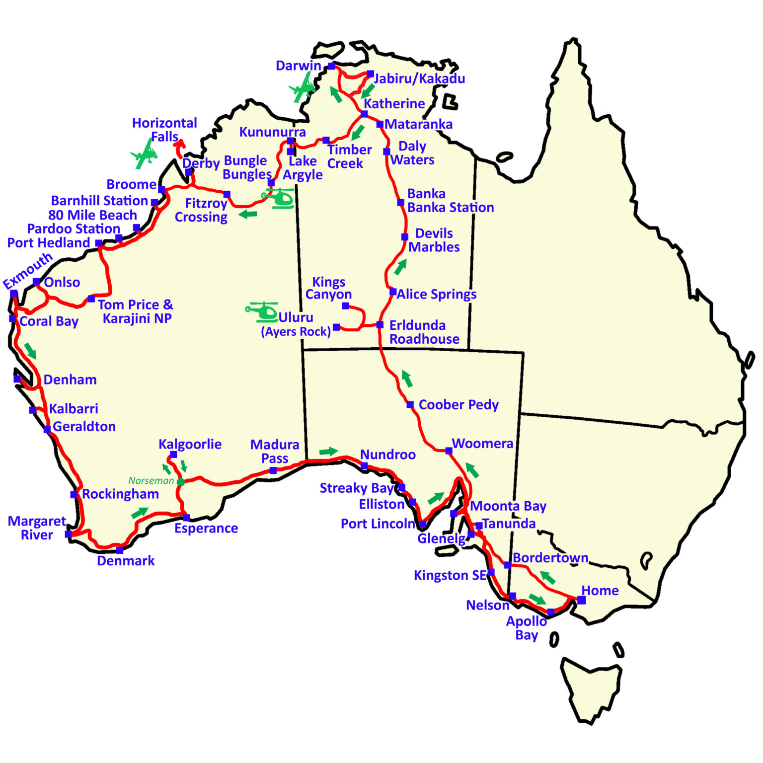 Trip Map – Oz Half Lap 2018